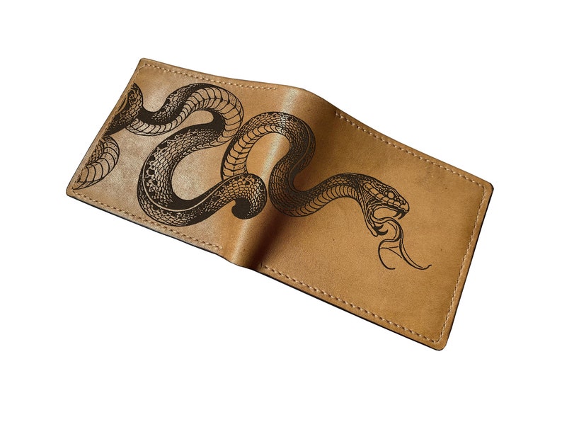 Snake Leather Wallet: Personalized Handmade Trifold Wallet - Etsy