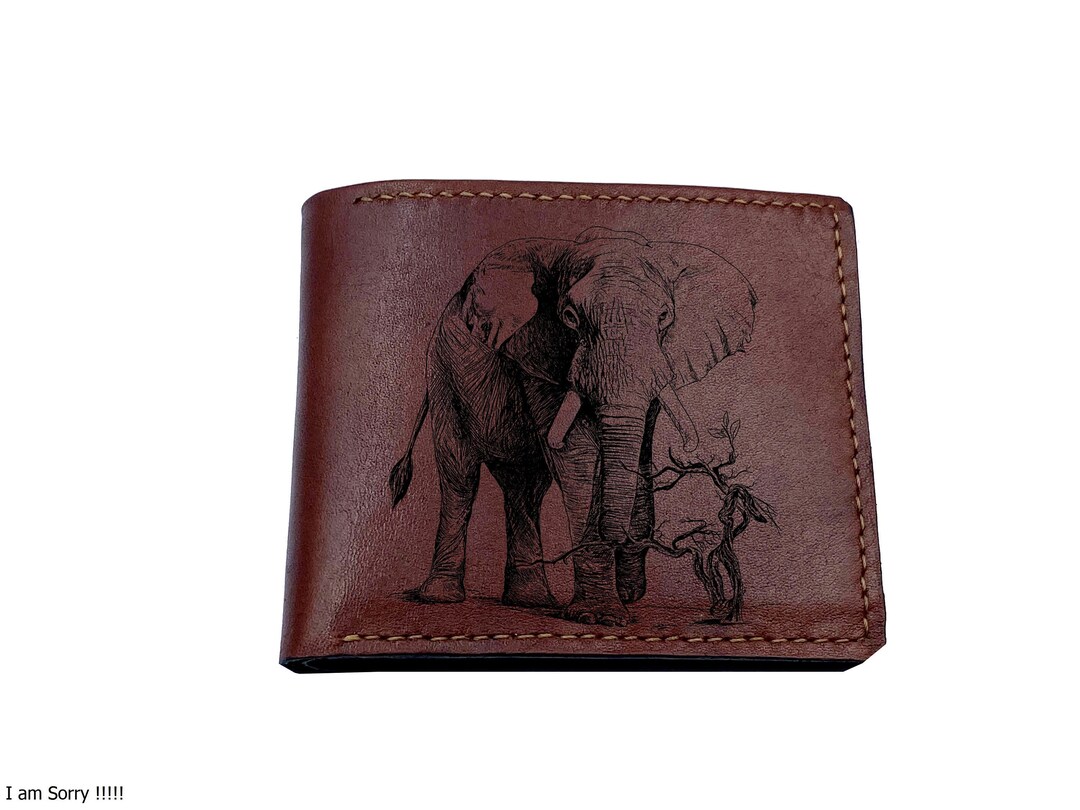 Elephant RFID Blocking Leather Wallet, Wild Life Unique Wallet ...