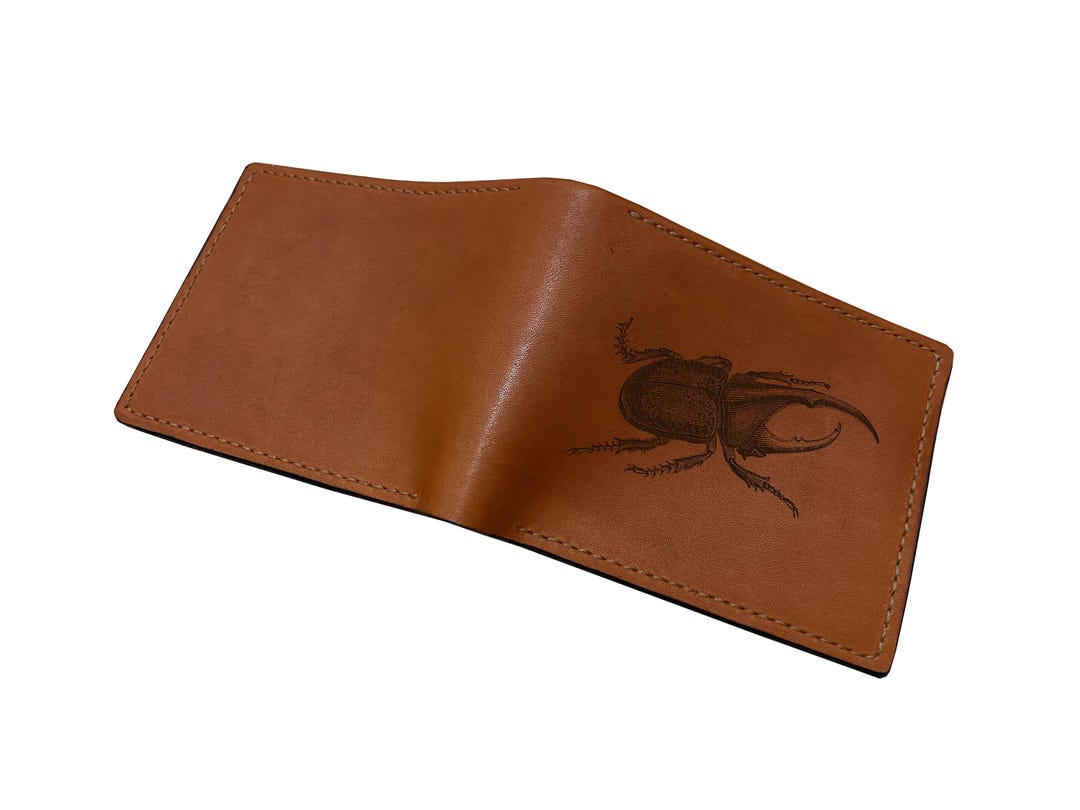 Stag Beetle Leather Wallet: Insect Custom Handmade, Laser Engraved ...