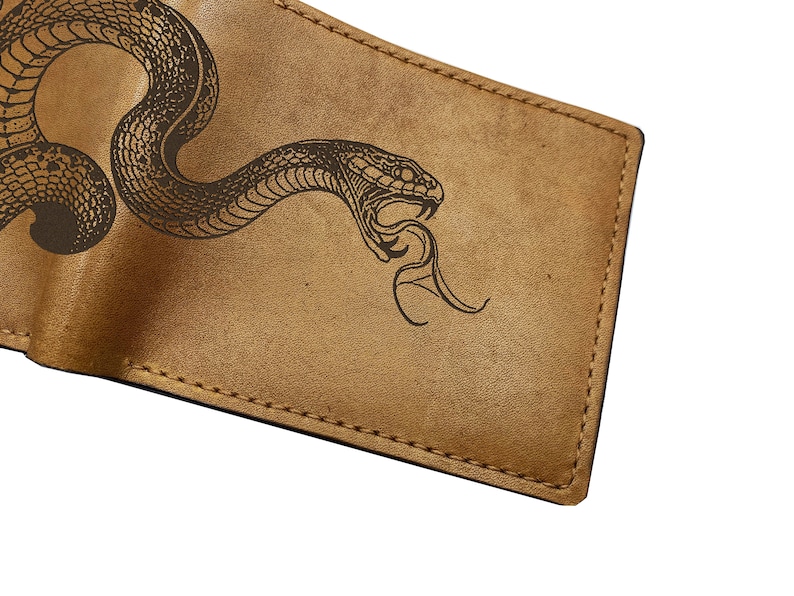 Snake Leather Wallet: Personalized Handmade Trifold Wallet - Etsy