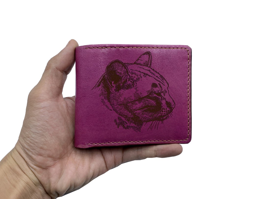 Grumpy Cat Leather Wallet: Handmade Trifold Cowhide Wallet - Etsy