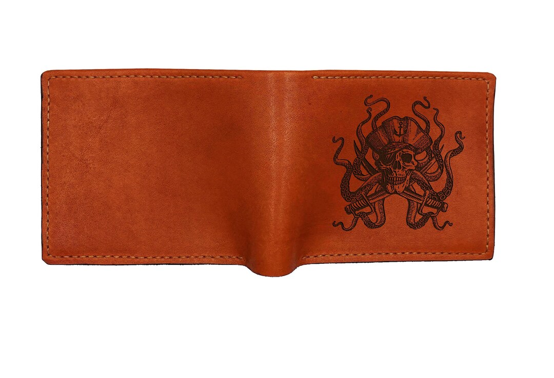 Buy Pirate Kraken Art on Premium Leather Men Wallet, Celtic Monster ...