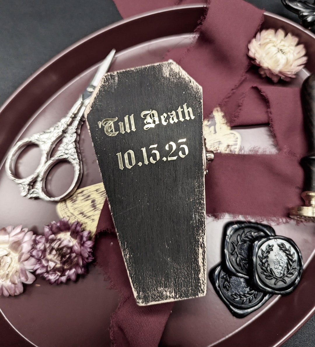 Coffin Ring Box, Gothic Wedding, Alternative Wedding, Halloween Wedding ...