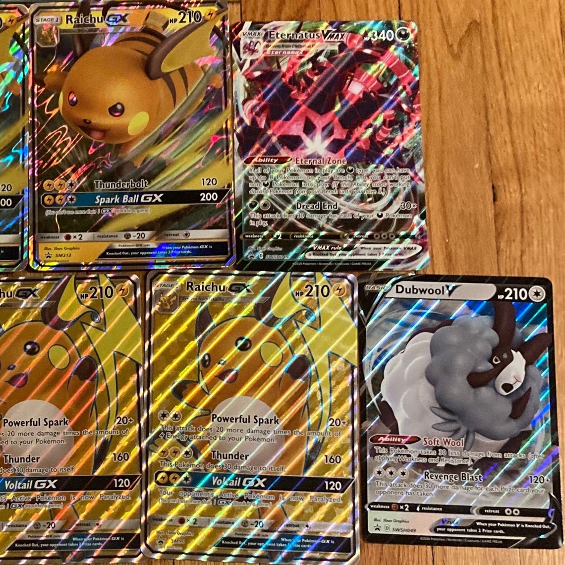 Pokemon Jumbo Card Oversized Full Art Raichu GX Meowth GX | Etsy