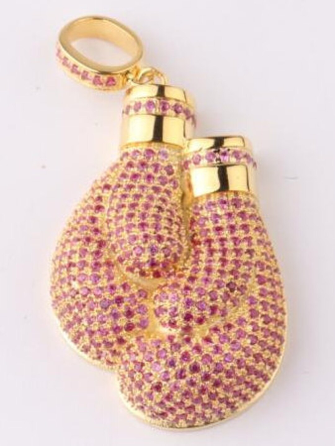 Sports Boxing Gloves Pendant 14k Gold Plated on 925 Sterling Silver ...