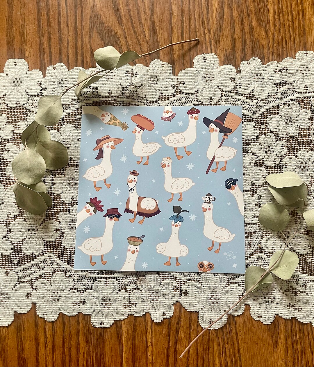 Silly Goose Print ~ 8x8 Illustrated Art Print ~ Silly Goose Art Work - Etsy