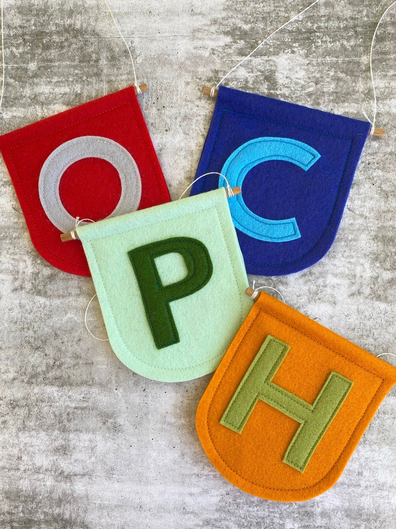 Mini Felt Initial Banner Custom Colour Letter Flag - Etsy Australia