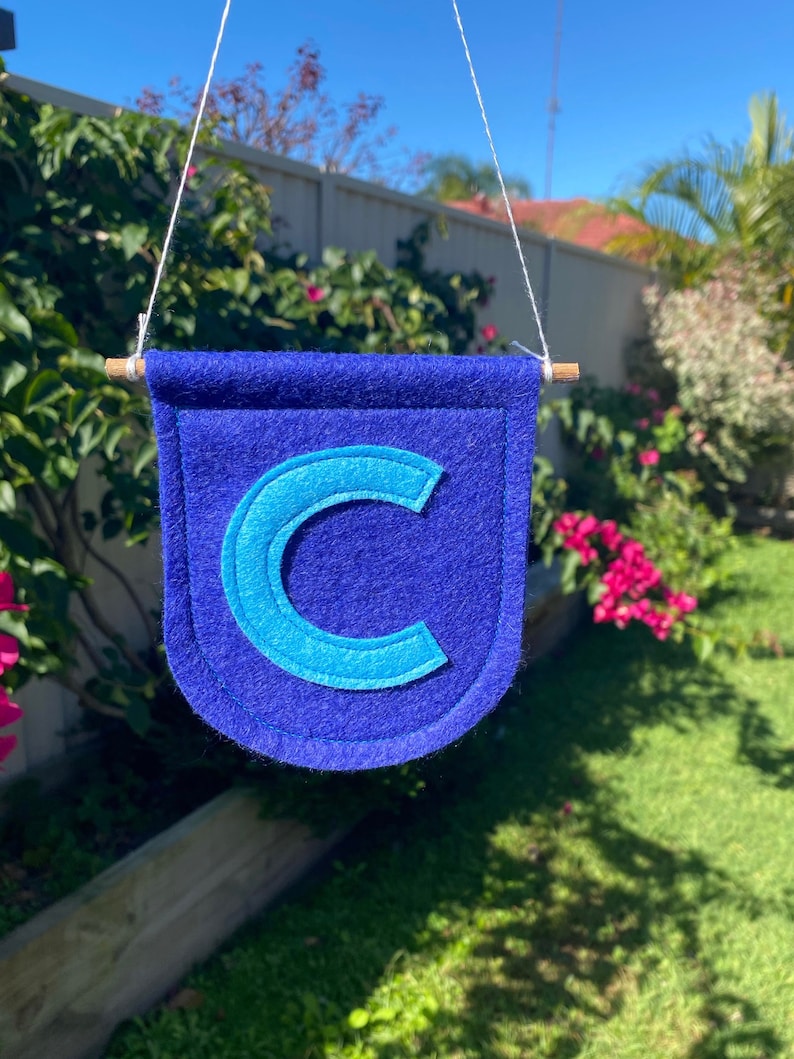 Mini Felt Initial Banner Custom Colour Letter Flag - Etsy Australia