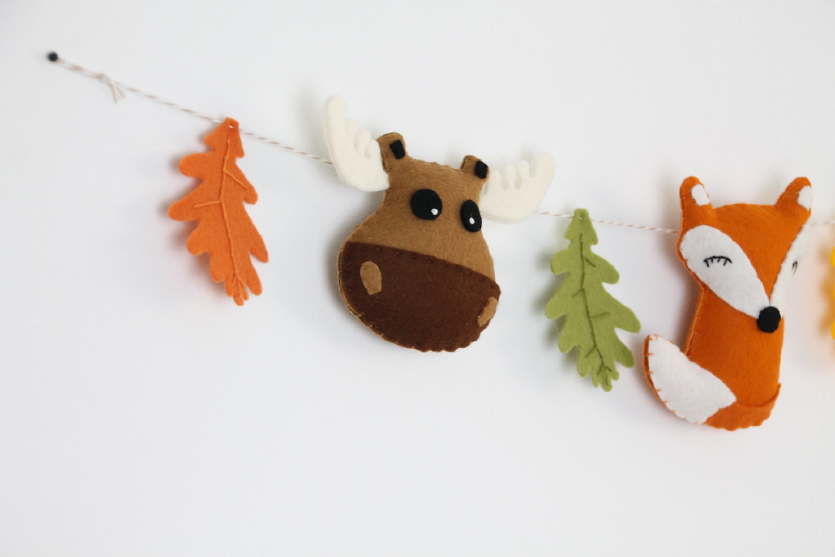 Woodland Animal Garland, Felt Bear, Fox, Moose, Owl, Nursery Decor ...