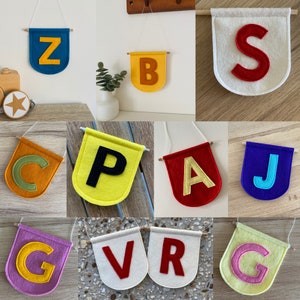 Mini Felt Initial Banner Custom Colour Letter Flag - Etsy Australia