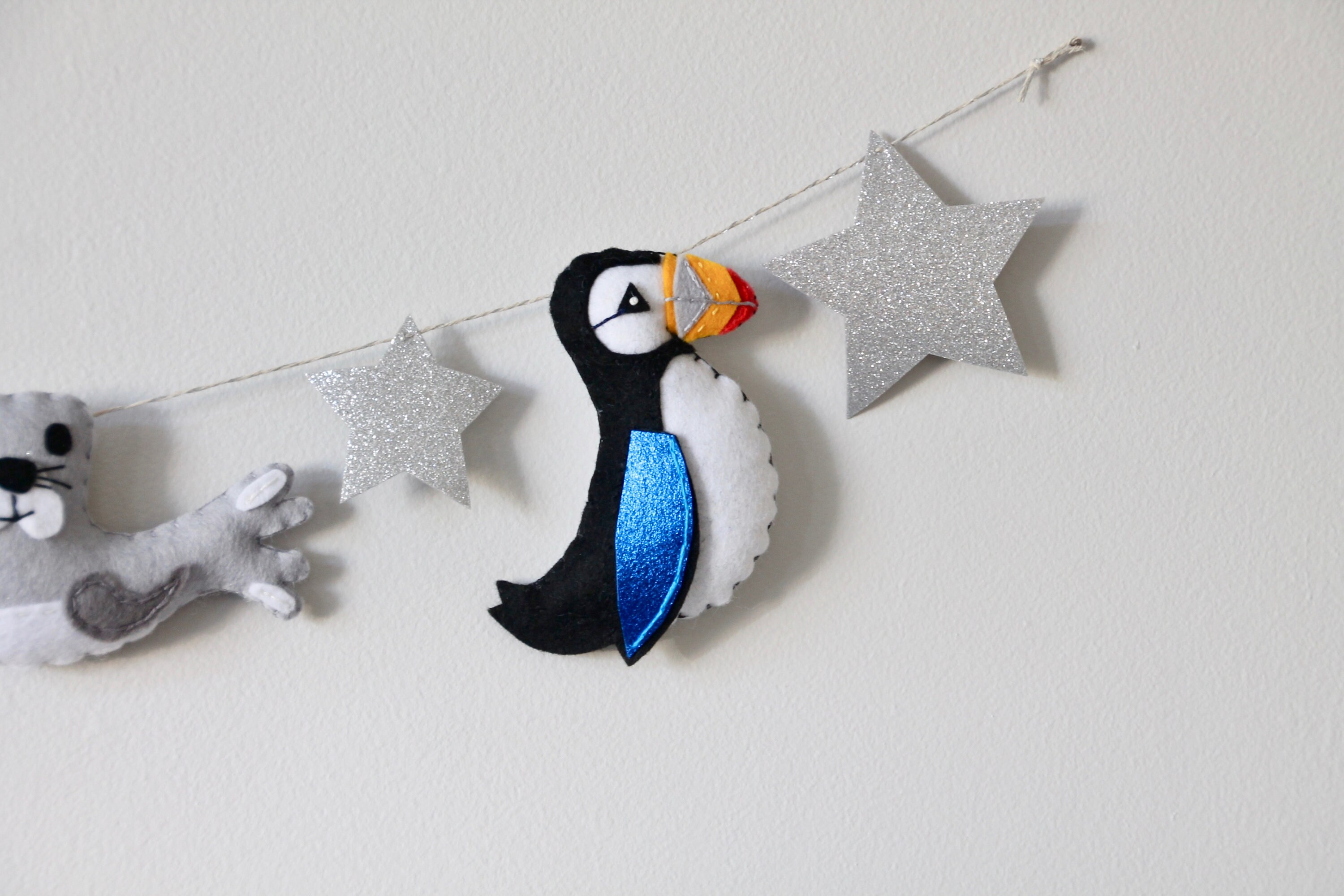 Arctic Animal Garland Felt Polar Bear Seal Penguin Puffin - Etsy