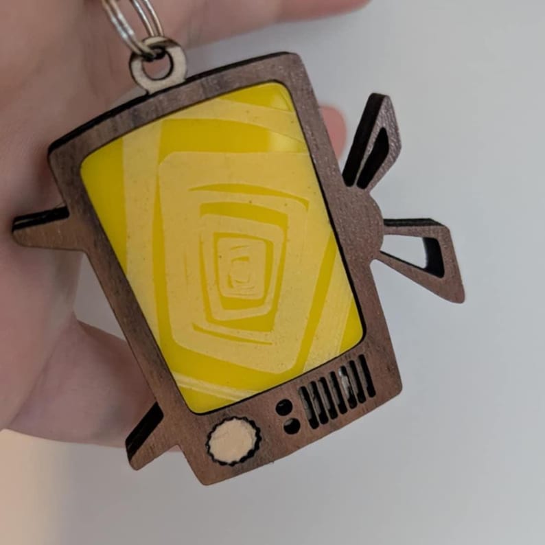 Persona 4 Golden TV Keychain [laser Cut Wood and Acrylic] - Etsy