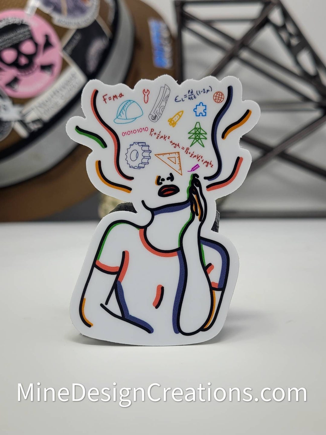 Women in STEM Sticker Abstract Art Line Drawing - Etsy