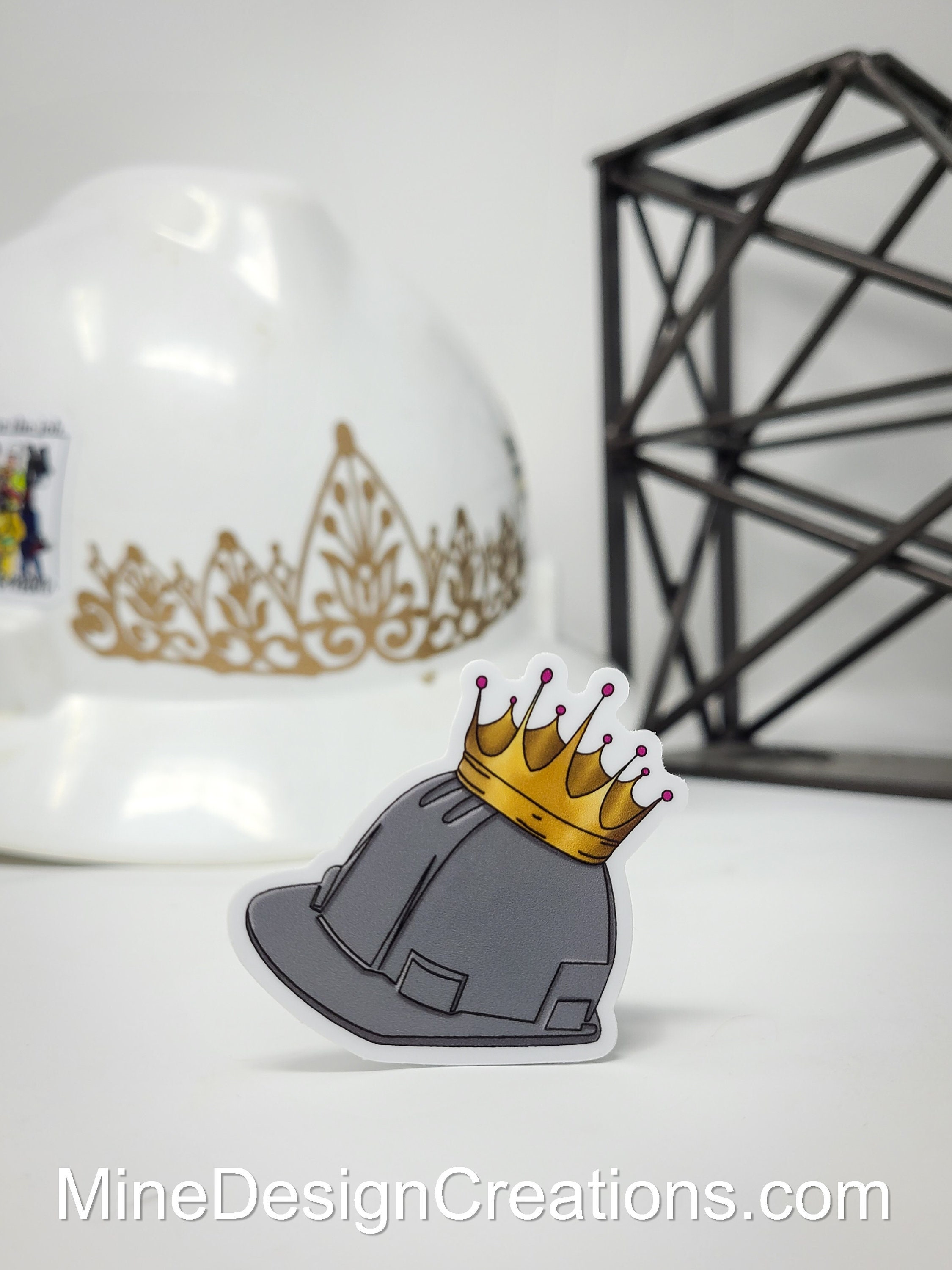 Hard Hat With Crown Sticker 2 Color Options - Etsy