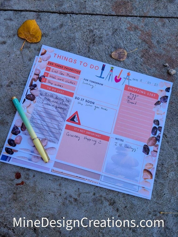 Geology / Rock Themed Weekly To-do Planner Digital Download | Etsy