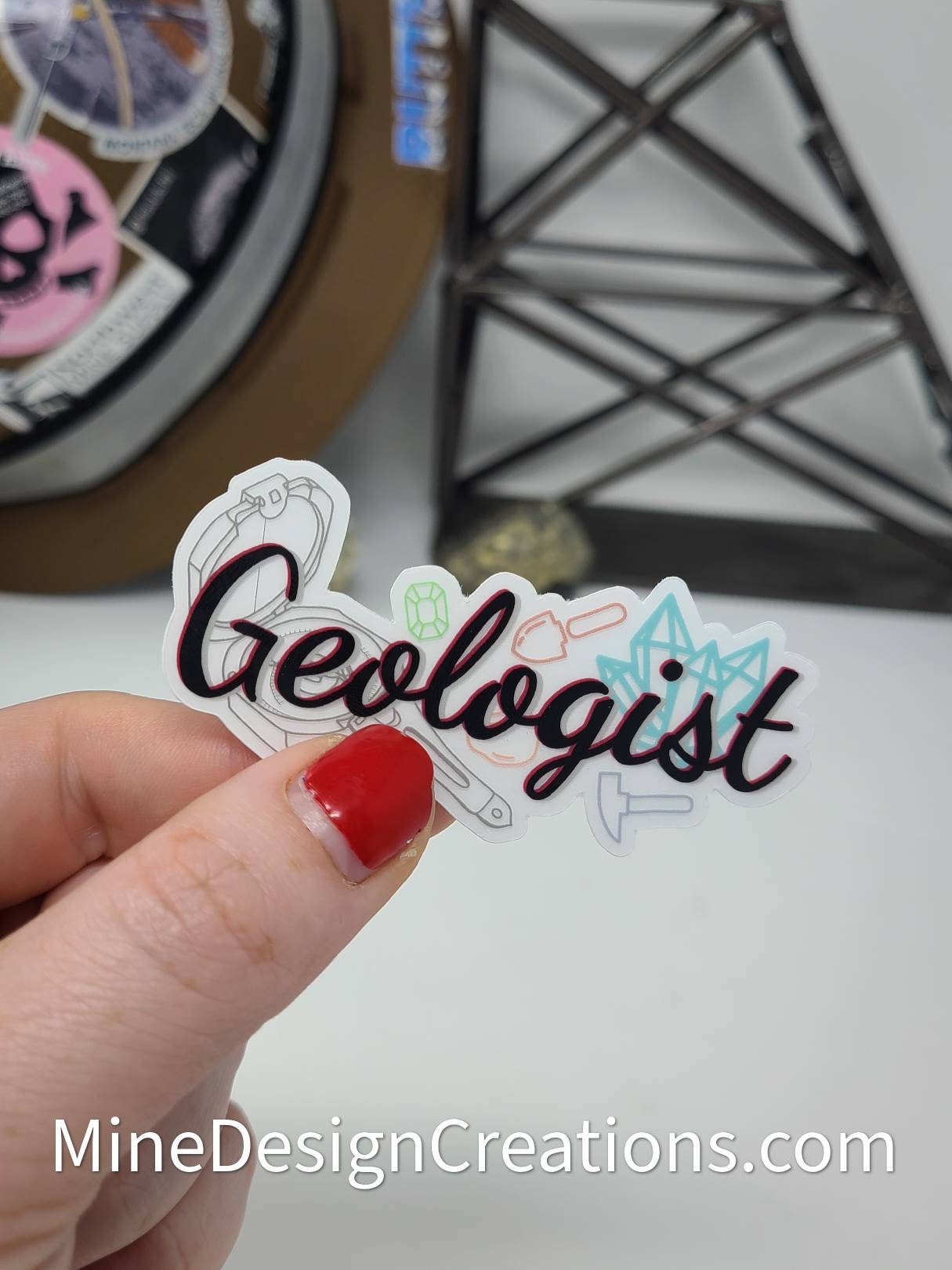 Geologist Doodle Clear Backing Sticker | Etsy