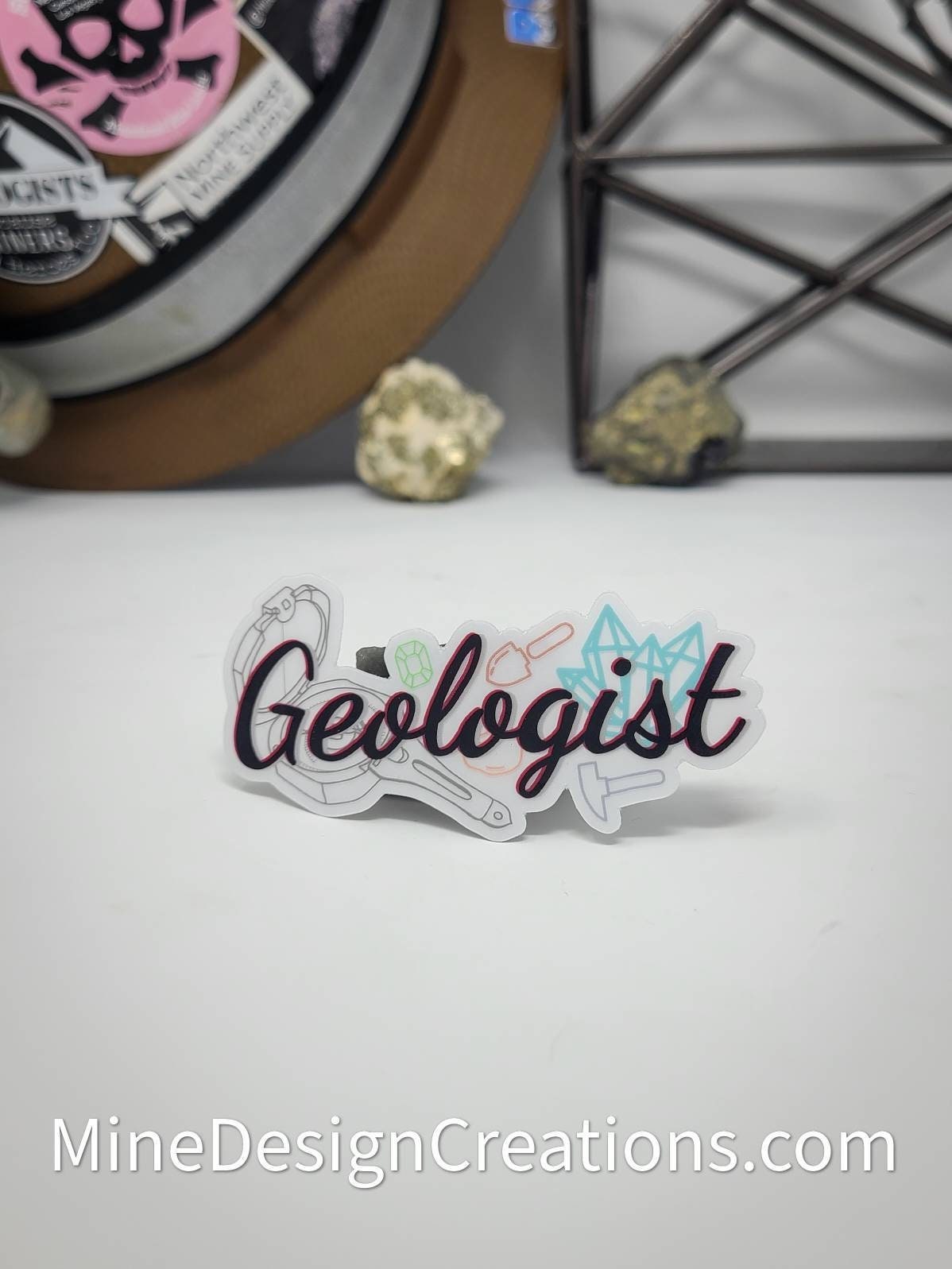 Geologist Doodle Clear Backing Sticker | Etsy