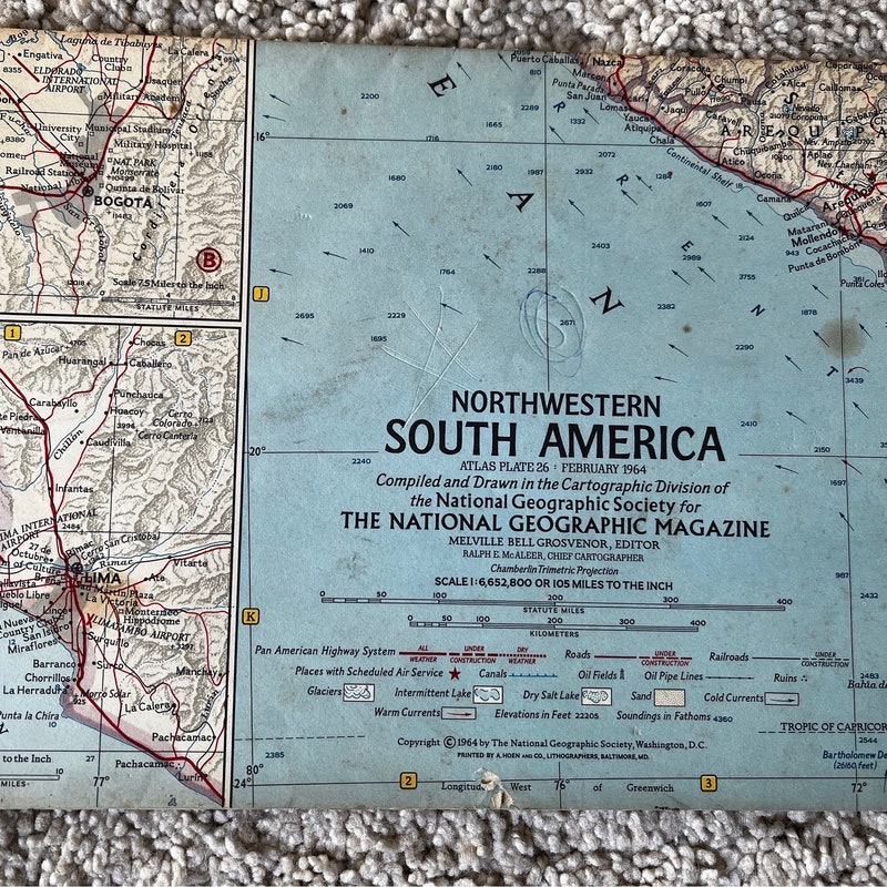 Bolivia and Colombia Map - Etsy