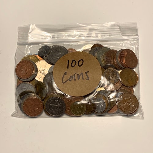 Bag of 100 ONE HUNDRED Mystery Coins From Around the World - Etsy