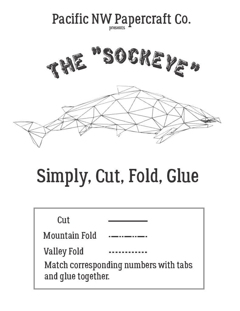 Sockeye Salmon DIY 3d Low-poly Papercraft Origami Sculpture - Etsy