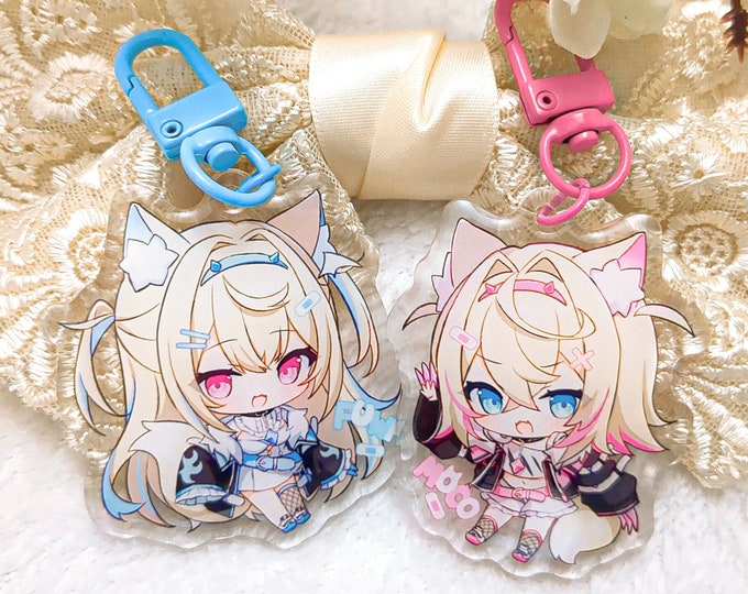 Chibi Fuwamoco Acrylic Charm - Etsy