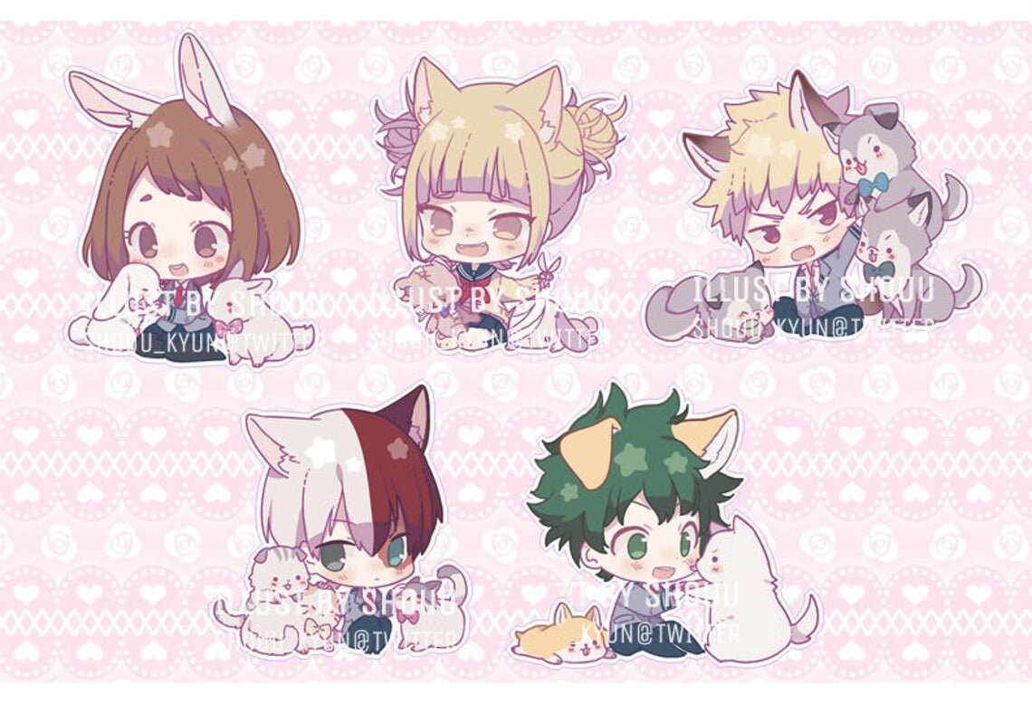 Animal Deku Baku Todo Urara Himiko 2in Keychains | Etsy