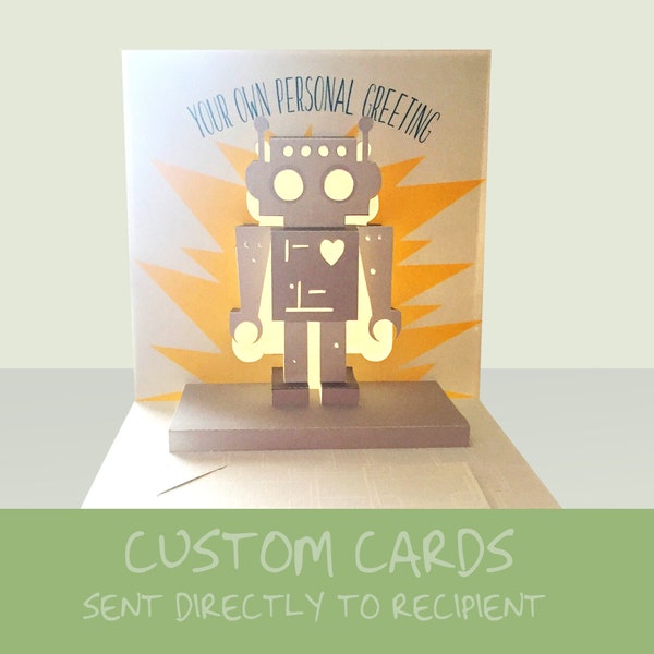 Robot Birthday Card - Etsy