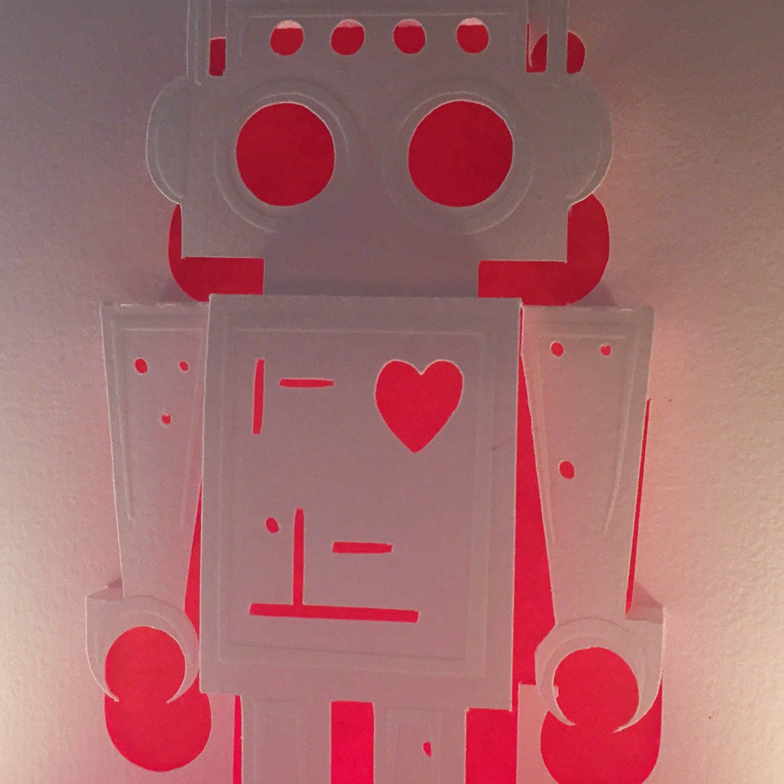 Pop up Glow Robot Card - Etsy UK