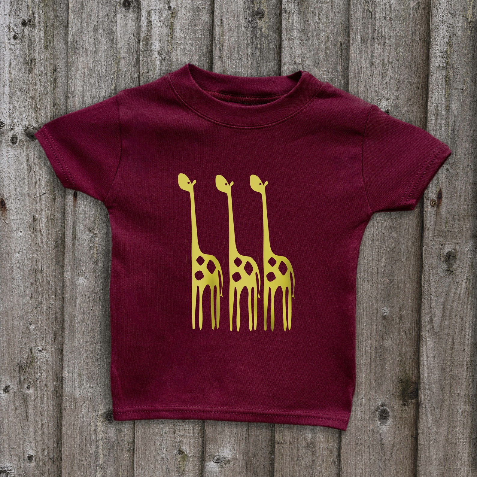 Giraffe T Shirt Kids Giraffe Tee Handmade Animal Tops Zoo Animal Tees ...