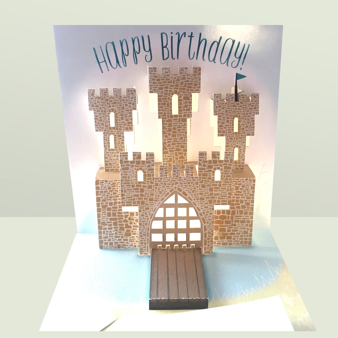 Birthday Castle Pop up Glow Card - Etsy