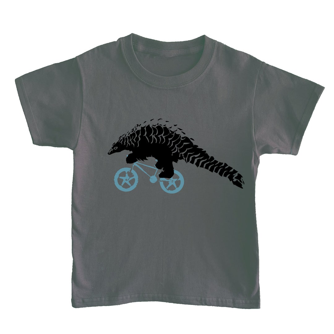 Pangolin on Bike Kids Animal T Shirts Kids Clothes Soft Cotton Funny ...