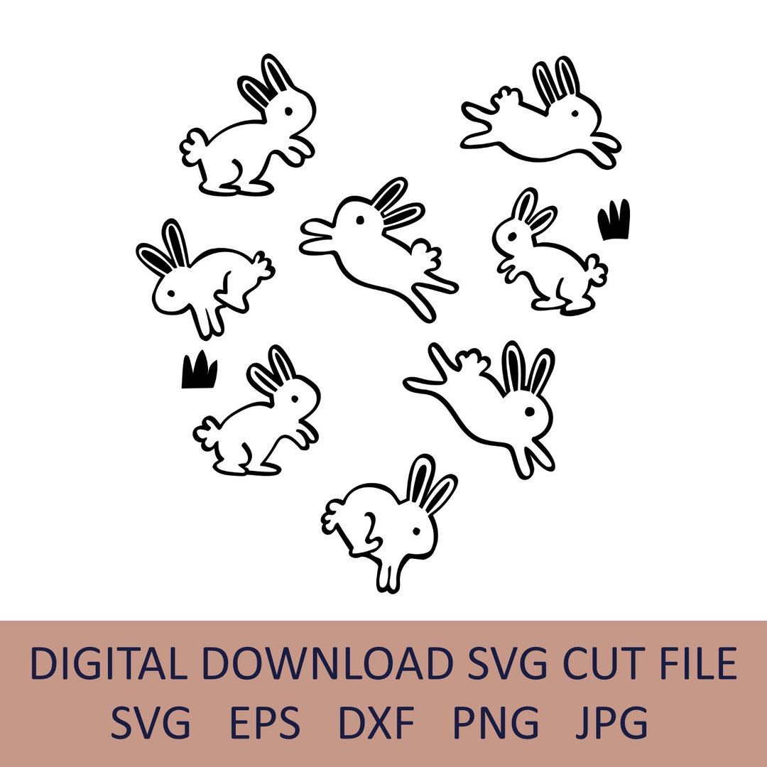 Leaping Bunnies, Digital Download SVG for Cricut, Silhouette and ...
