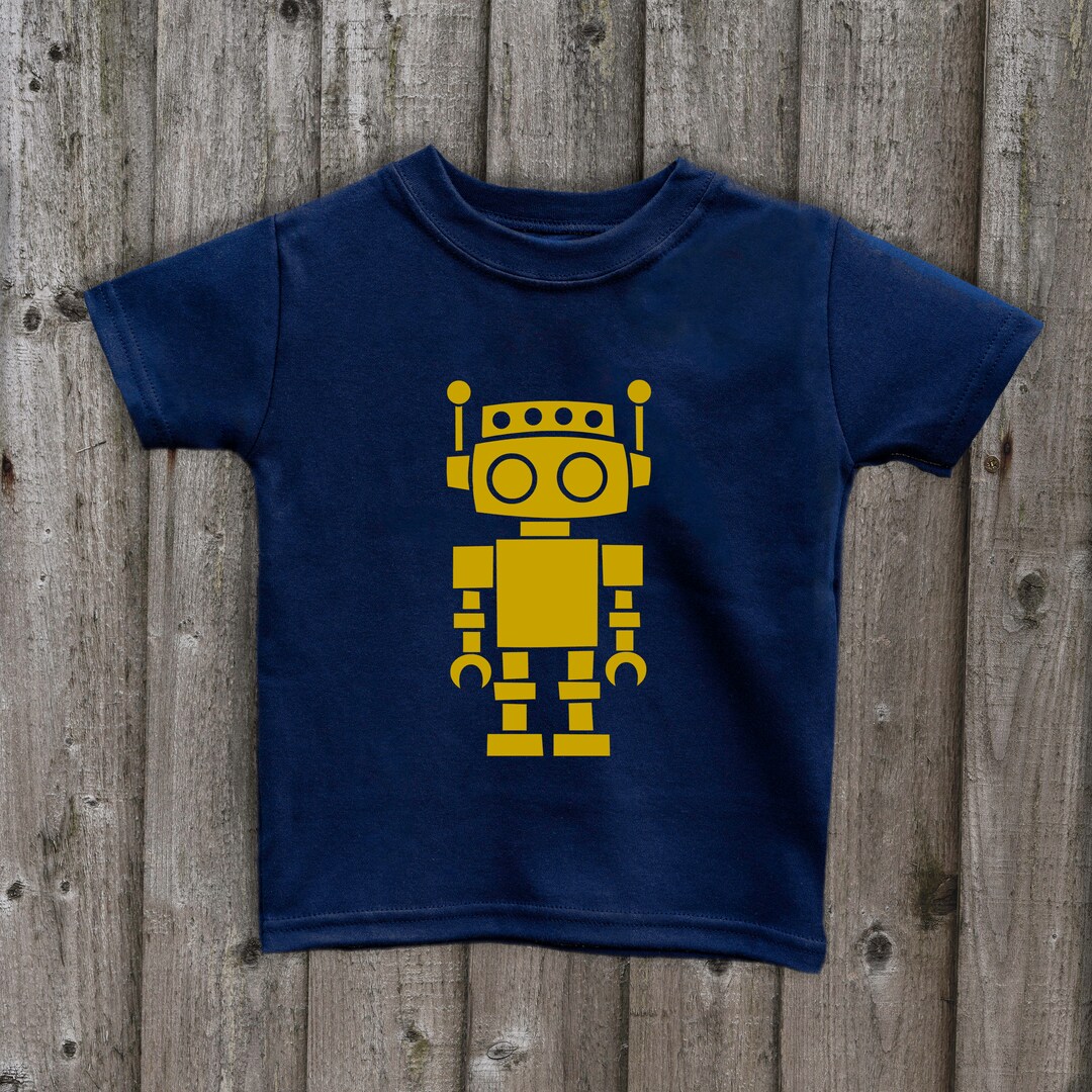 Robot Tops Unisex Robot T Shirts Handmade Tops Girls Robot T Shirt Kids ...