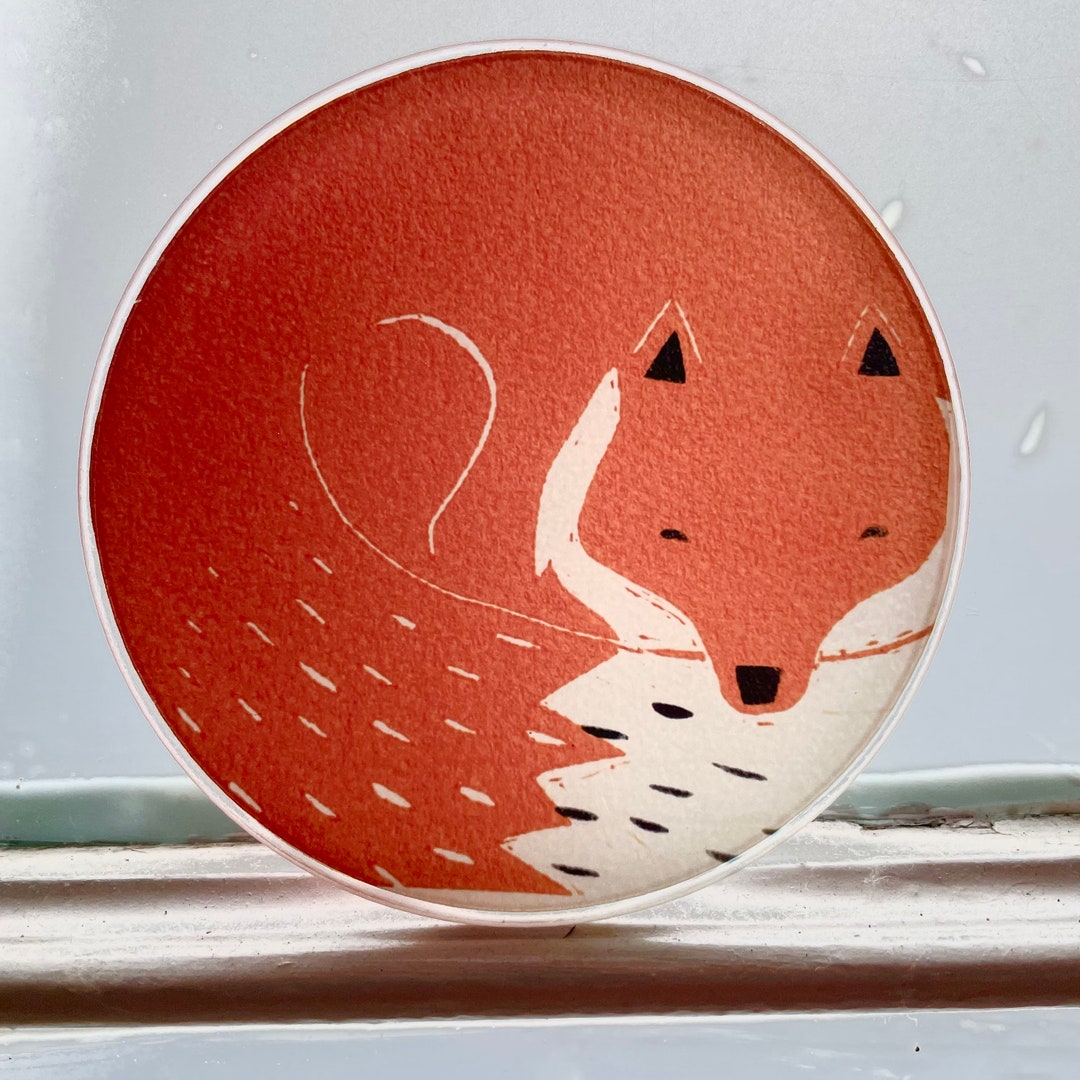 Set of 4 Glass ‘fox’ Coasters - Etsy
