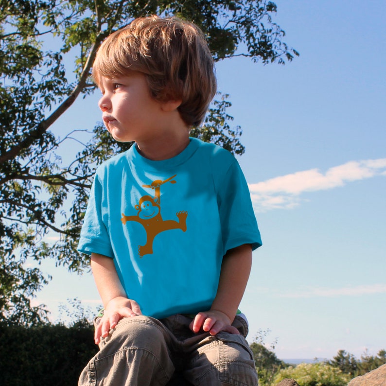 Monkey T Shirt Kids T Shirts Handmade Tops Monkey Unisex - Etsy UK