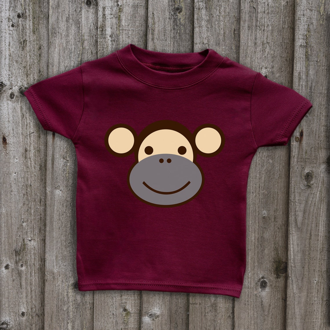 Monkey Face Tops Kids Tees Monkey T Shirts Kids Clothing Soft | Etsy UK