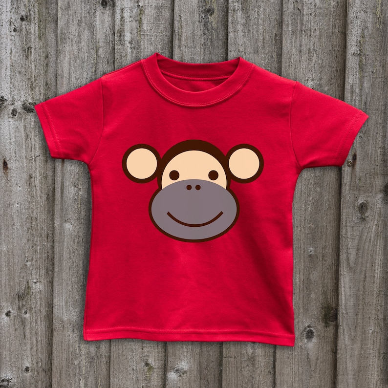 Monkey Face Tops Kids Tees Monkey T Shirts Kids Clothing Soft Cotton ...