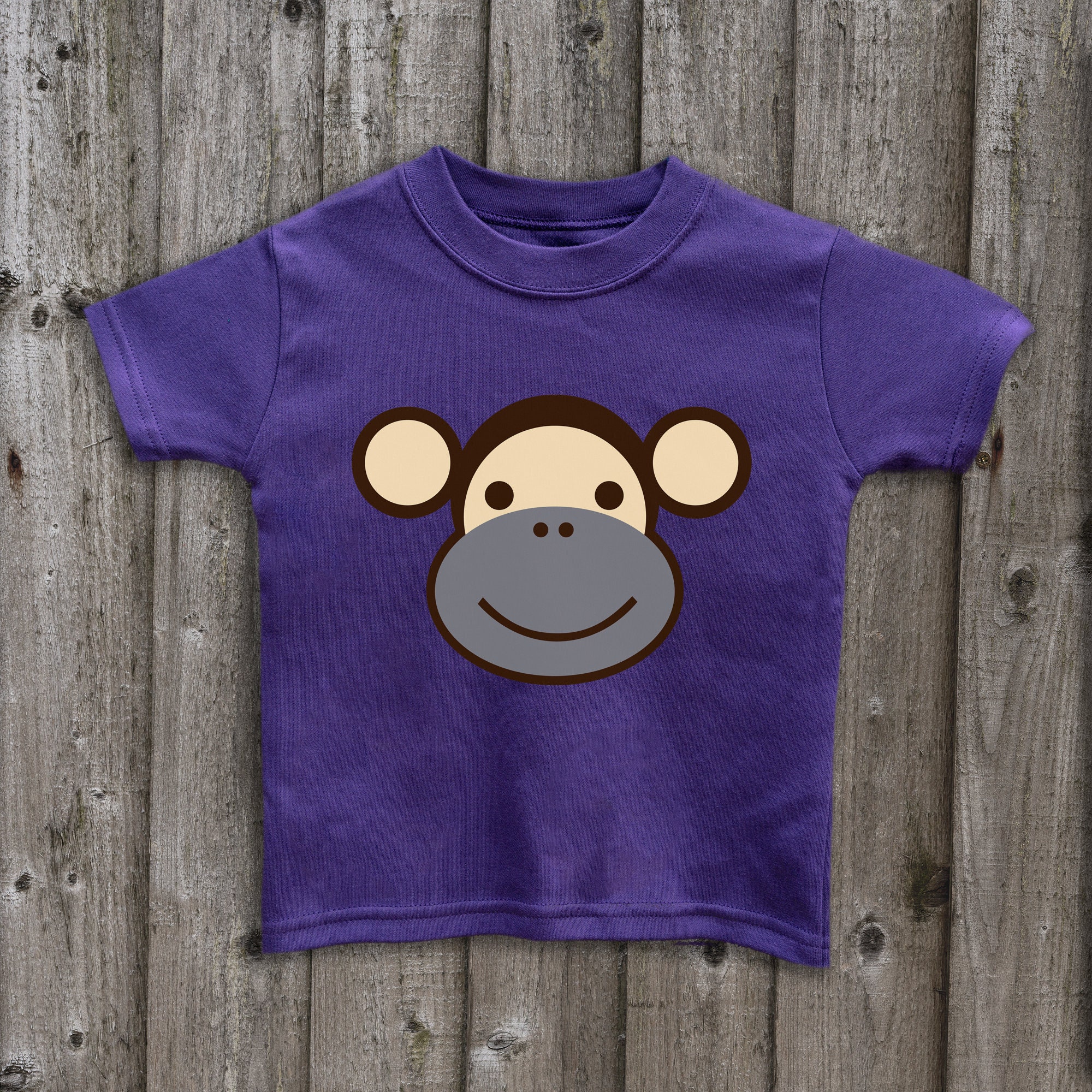 Monkey Face Tops Kids Tees Monkey T Shirts Kids Clothing Soft | Etsy UK