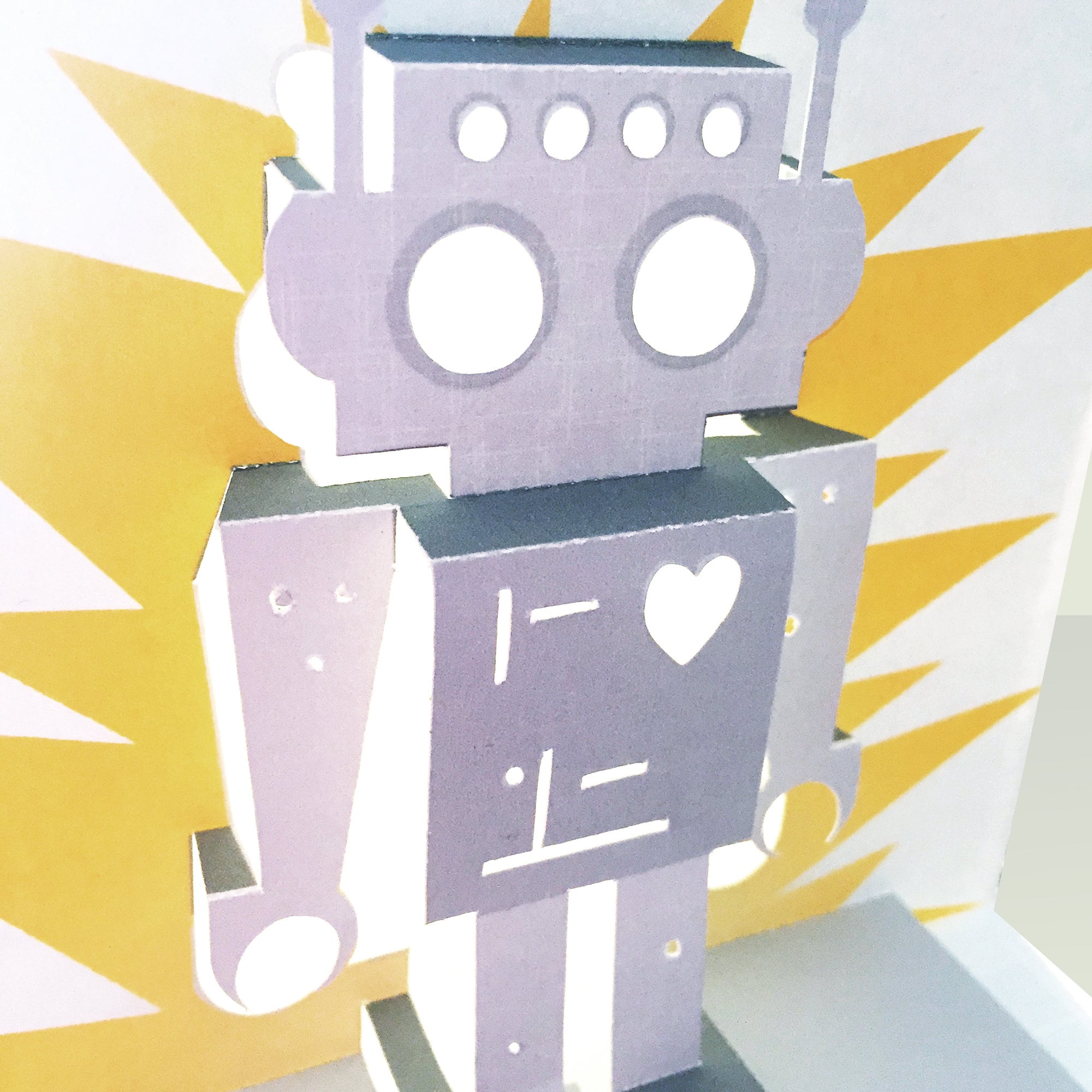 CUSTOM Glow in Dark Pop up Robot Card | Etsy