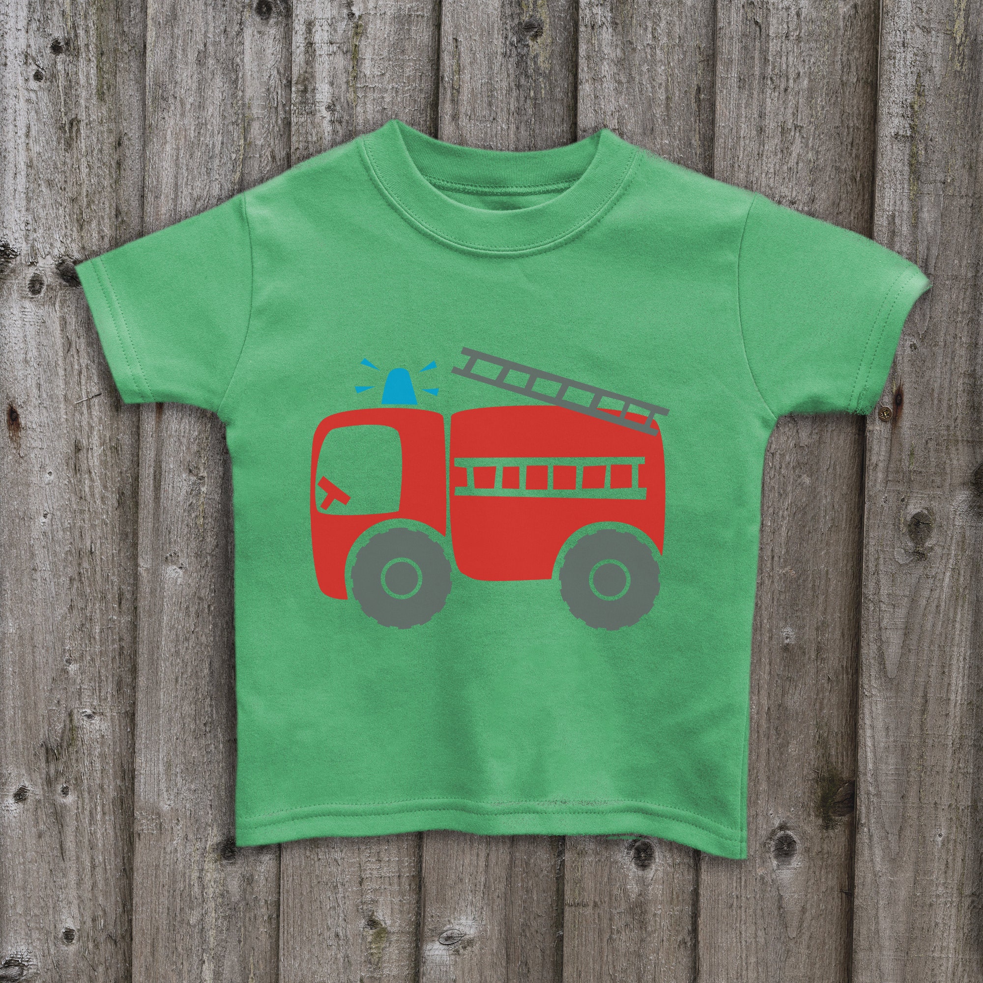Fire Engine Tops Transport Tees Soft Cotton Kids Transport Clothes Made ...