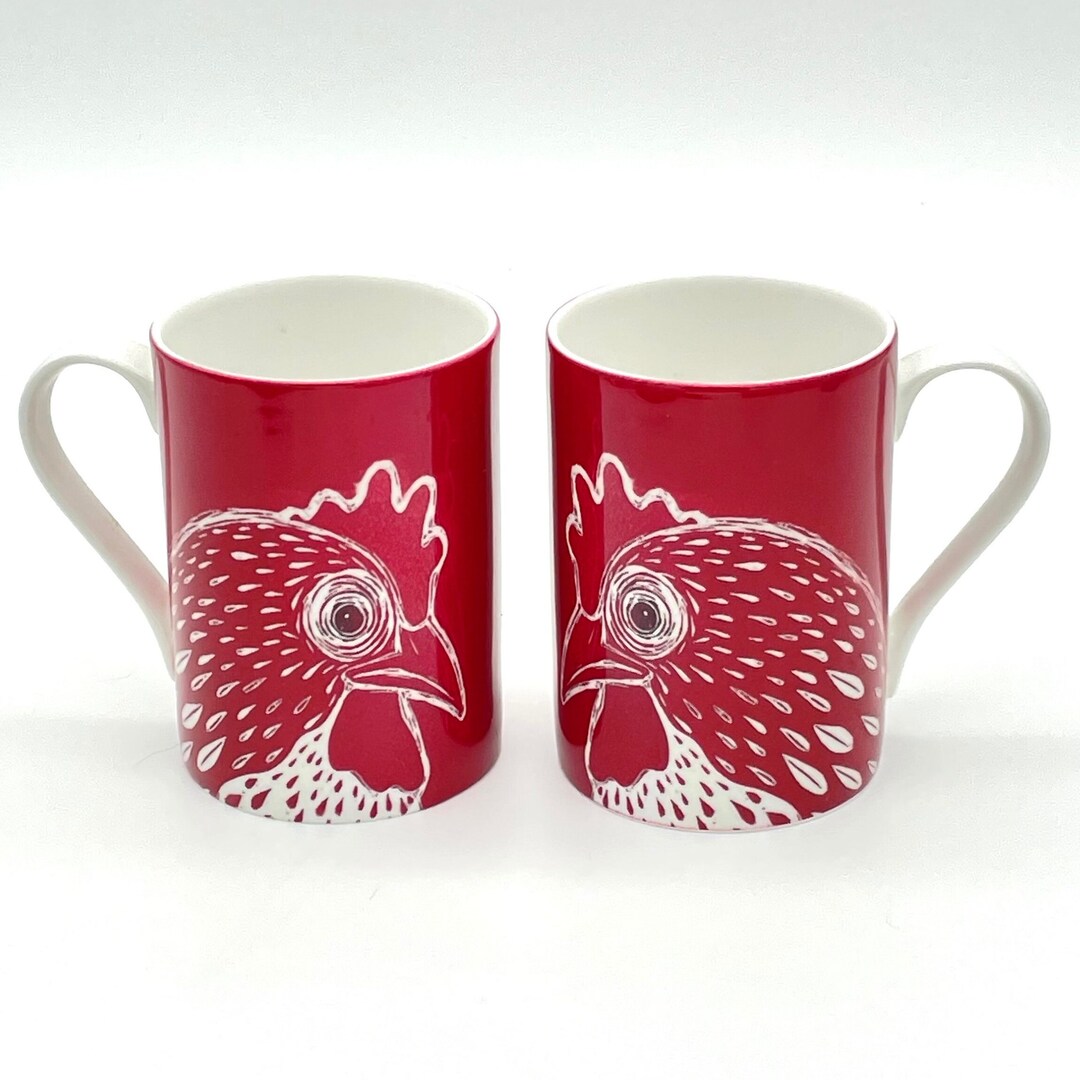 Pair of Fine Bone China Hen Mugs - Etsy