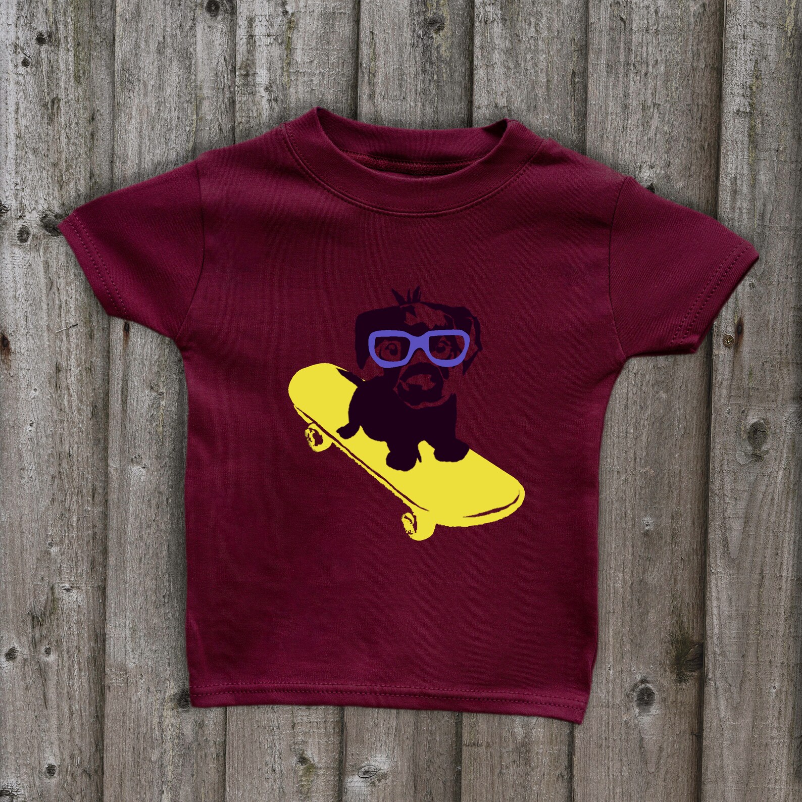 Dog on skateboard kids dog tees animal t shirts dogs kids | Etsy