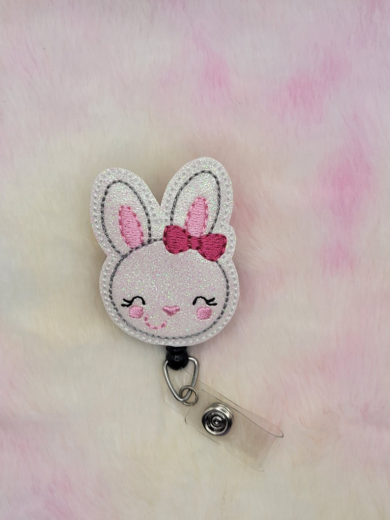 Glittery Bunny Badge Reel - Etsy