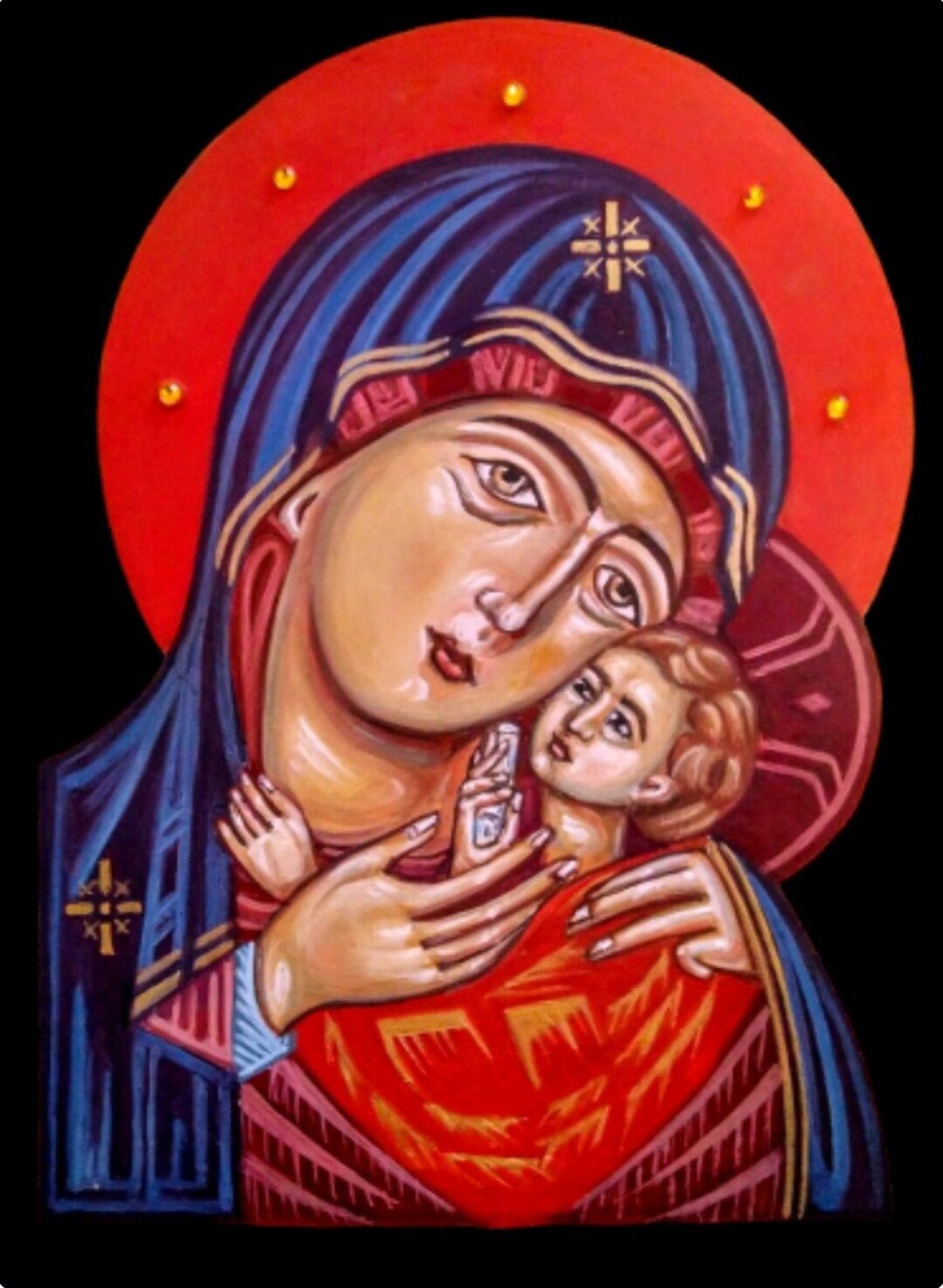 Mother of God, Orthodox Icon, Holy Virgin Mary, Hand Paint Icon, God's ...