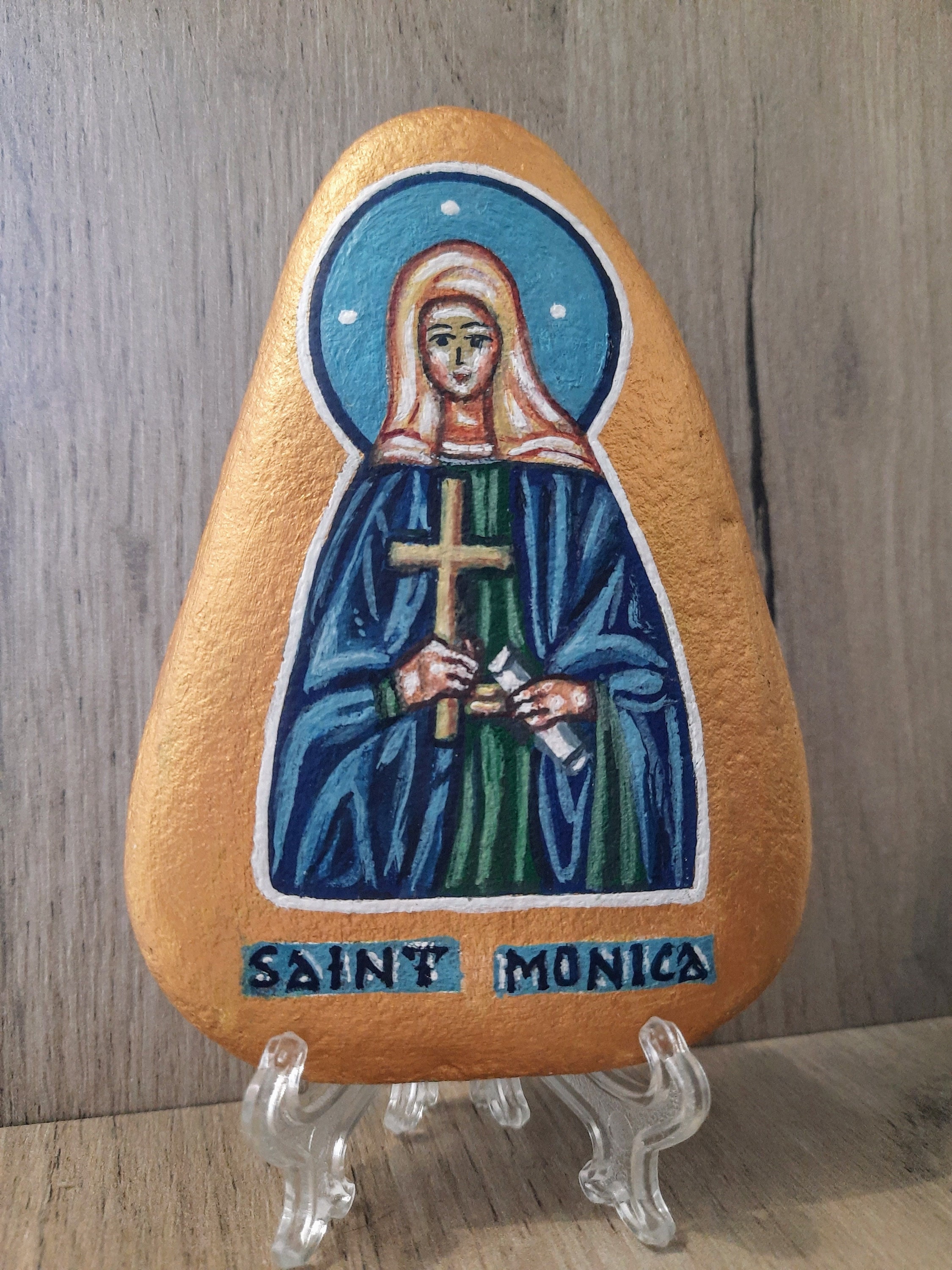 Saint Monica, St Monica Icon, Catholic Icon, Hand Paint Icon, Painting ...