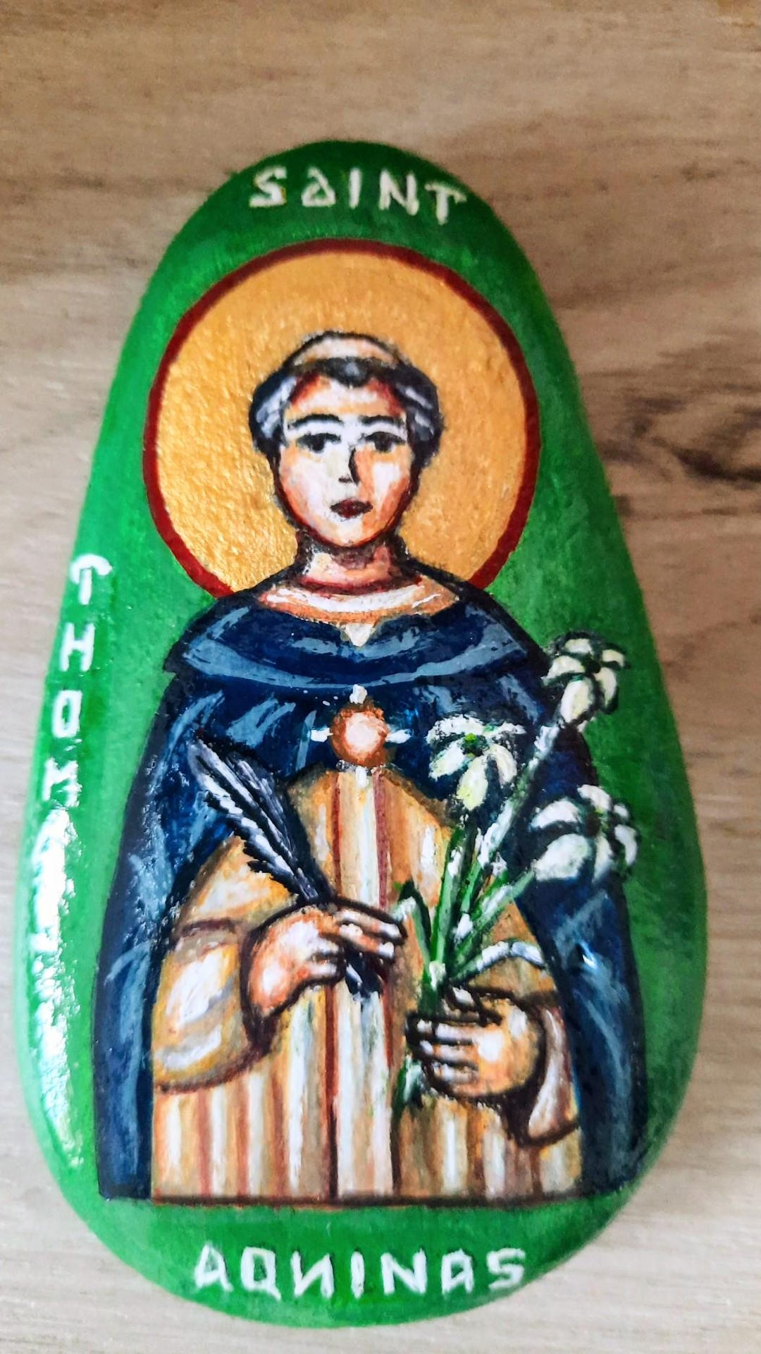 Saint Thomas Aquinas, Saint Thomas Icon, Catholic Icon, Hand Painted ...