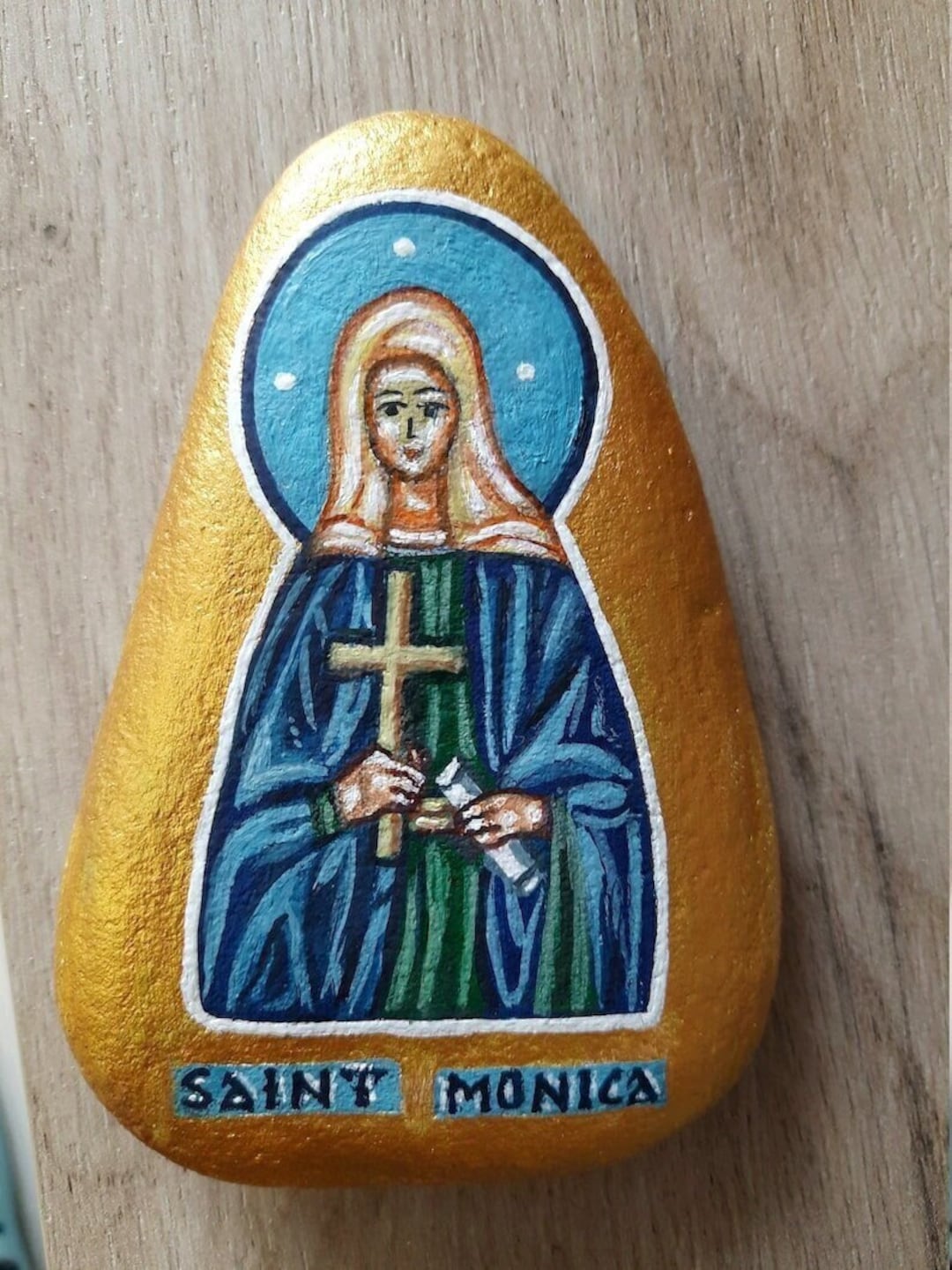 Saint Monica, St Monica Icon, Catholic Icon, Hand Paint Icon, Painting ...