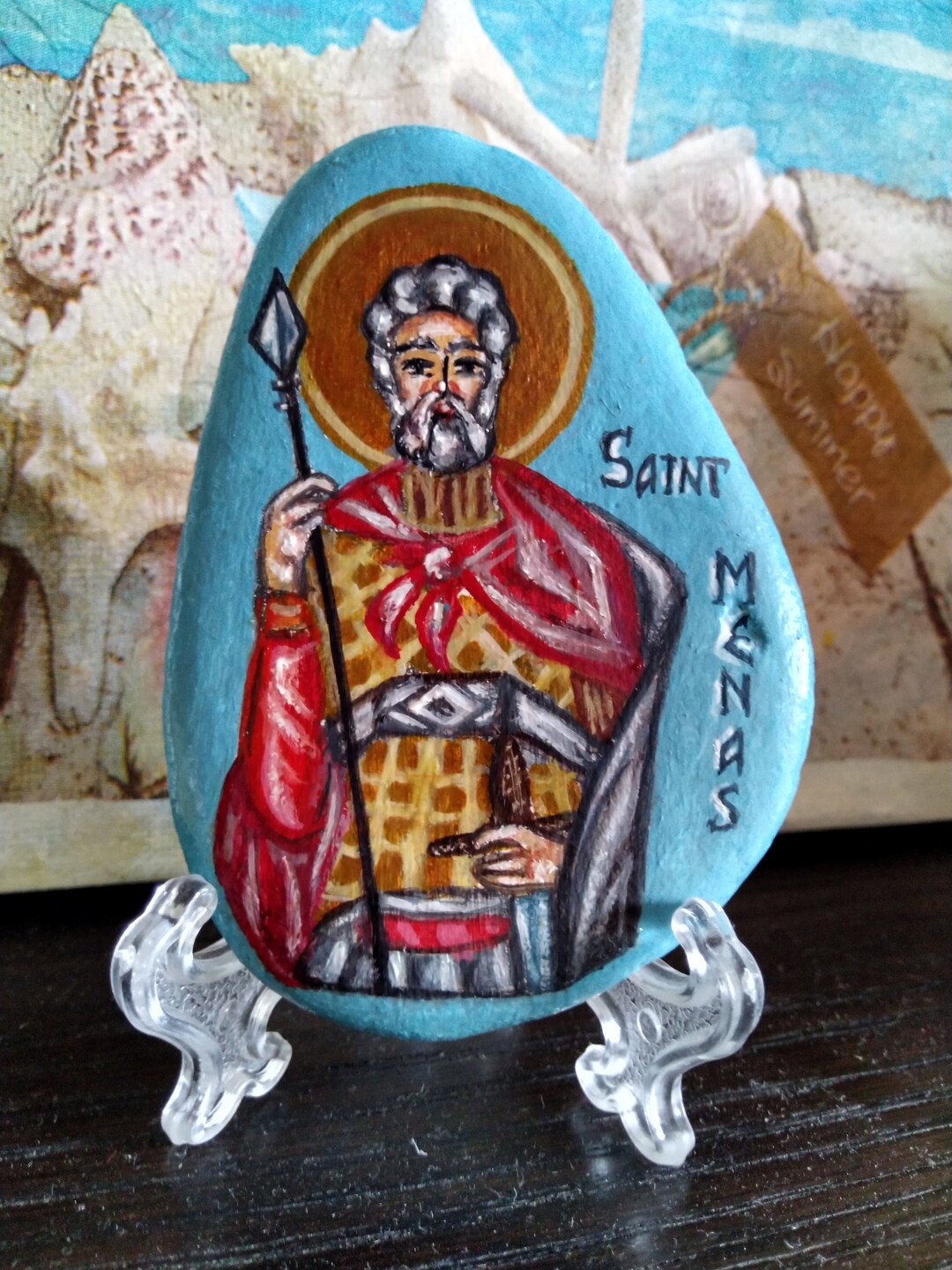 Saint Menas Orthodox Icon Hand Painted Icon St Menas - Etsy