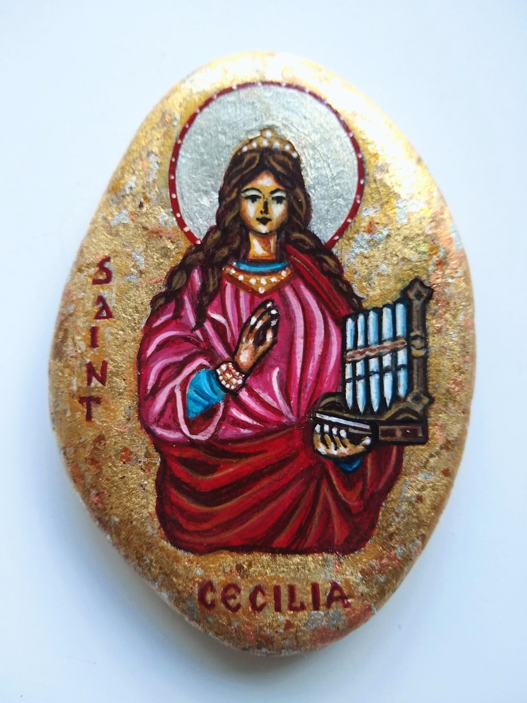 Saint Cecilia Icon, St Cecilia, Hand Painted Icon, Catholic Icon, Hand ...