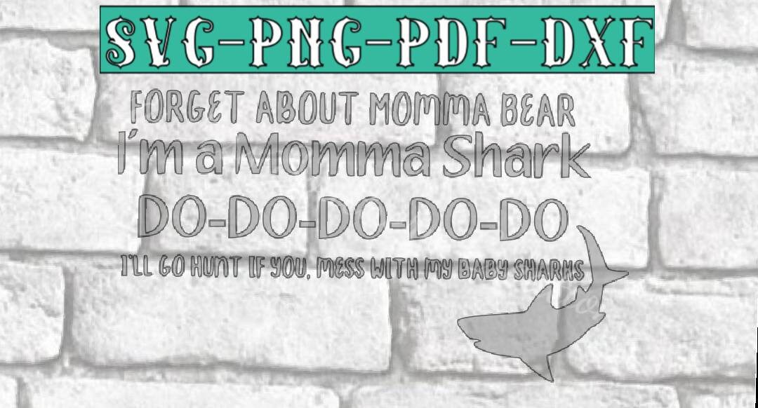 Momma Shark Do-do-do SVG - Etsy